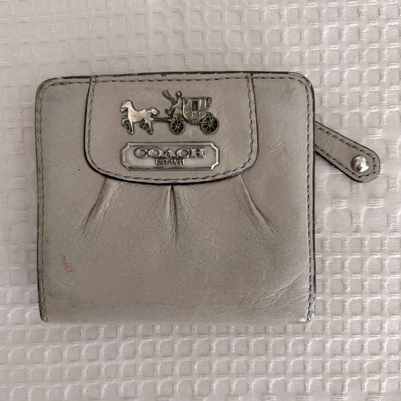 Coach | Bags | Coach Gray Leather Wallet | Poshmark